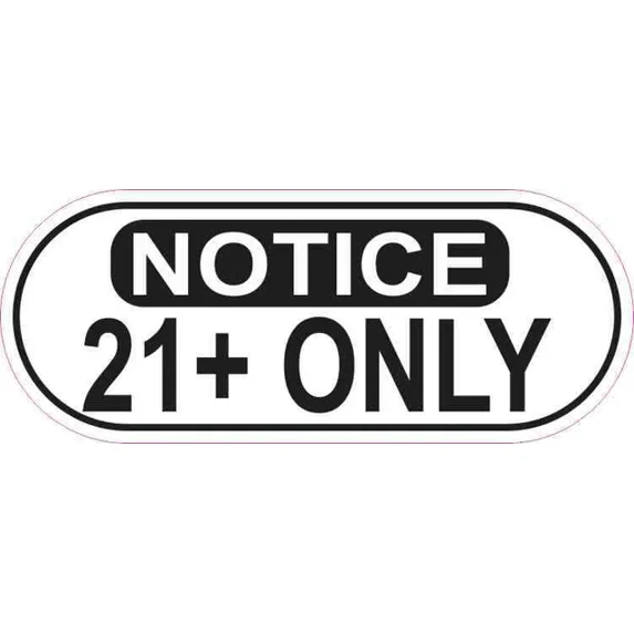 DOPASTICKER Oblong Notice 21+ Only Sticker Phone Sticker, Latop Sticker ...