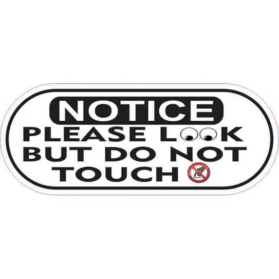 DOPASTICKER Oblong Please Look But Do Not Touch Sticker Phone Sticker ...