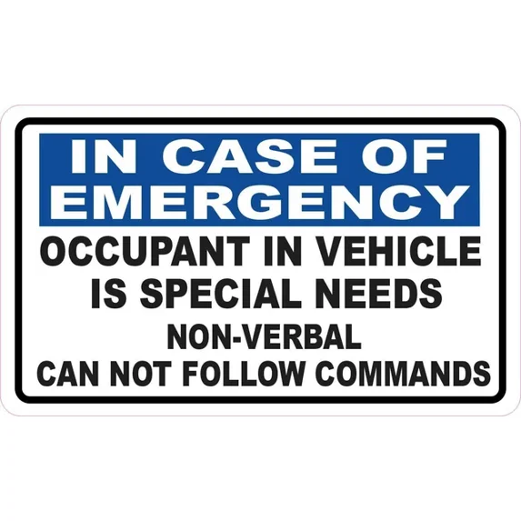 DOPASTICKER Occupant In Vehicle Is Special Needs Sticker Phone Sticker ...