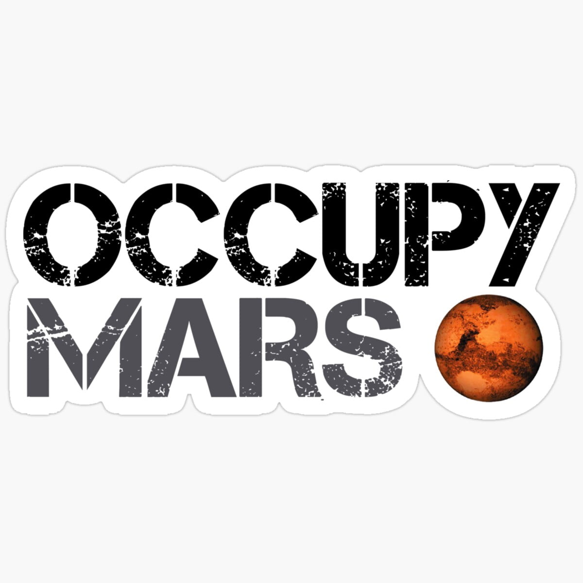 DOPASTICKER Occupy Mars - Space Planet - Spacex Sticker. Gift You ...