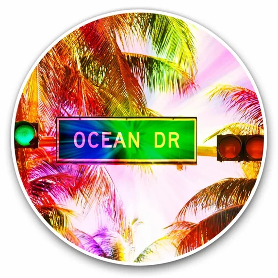 DOPASTICKER Ocean Drive Miami South Beach Florida Cool Gift Decorative ...
