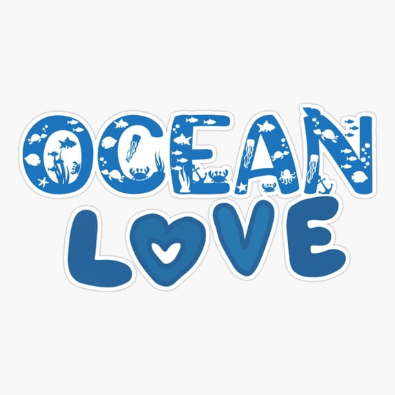 DOPASTICKER Ocean Love Sticker, Phone Sticker Water Bottle Sticker Car ...