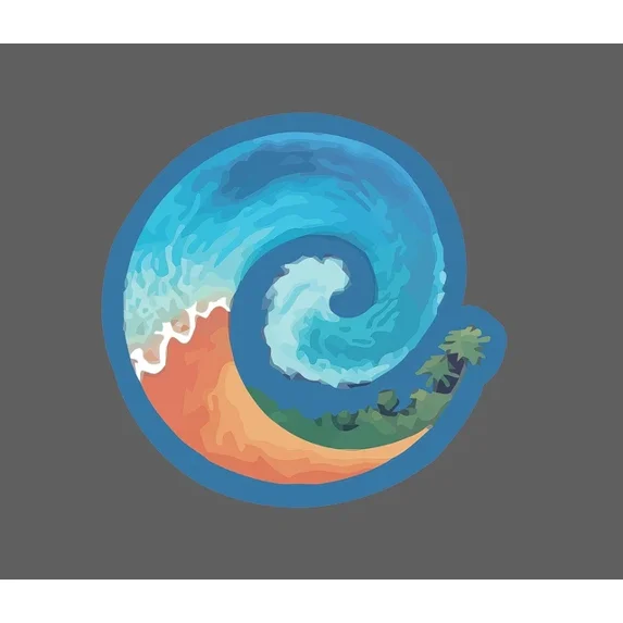 DOPASTICKER Ocean Swirl Sticker Beach Sticker Phone Sticker, Latop ...