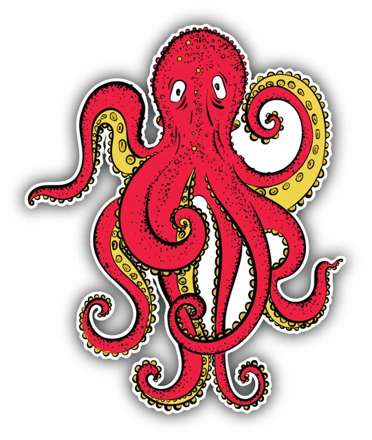 DOPASTICKER Octopus Cartoon Art Decor Sticker Decal Phone Decal Water ...