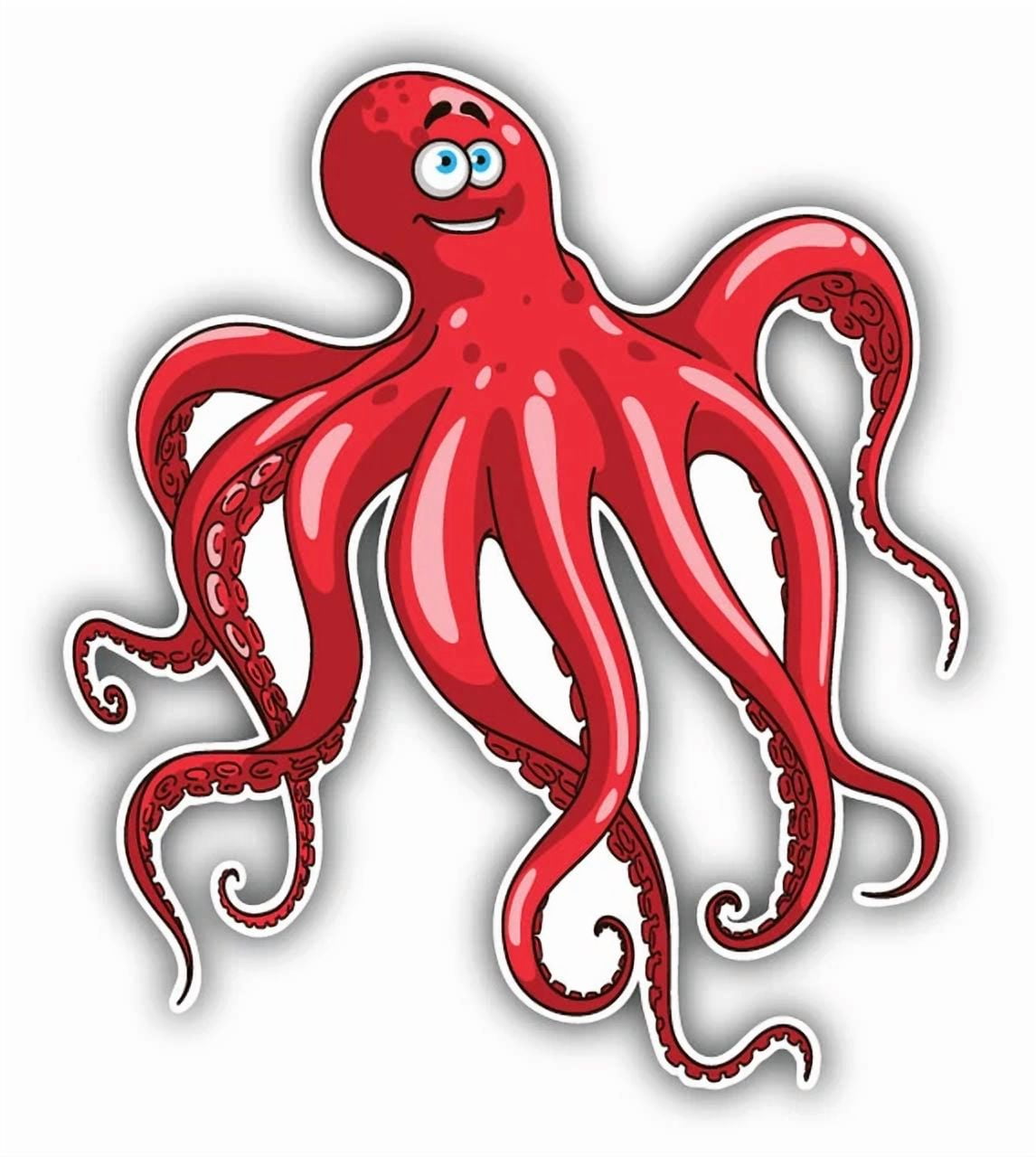 DOPASTICKER Octopus Cartoon Car Sticker Phone Water Bottle Stickers ...