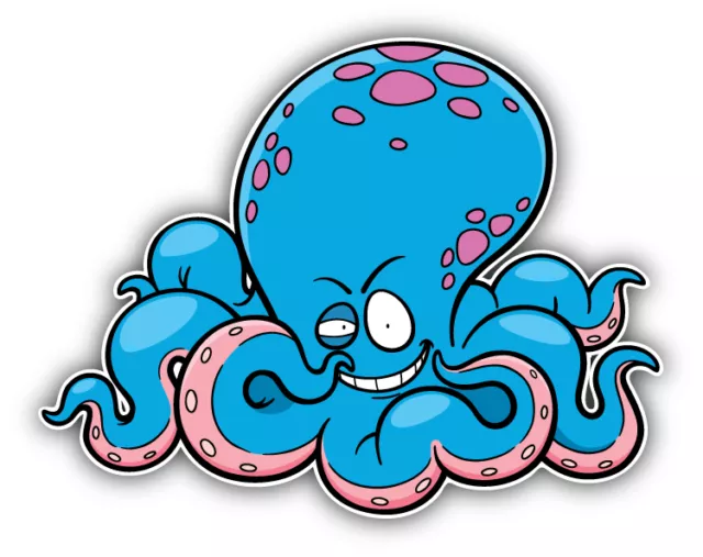 DOPASTICKER Octopus Cartoon Sticker Decal Phone Decal Water Bottle ...