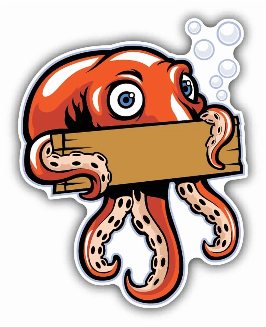 DOPASTICKER Octopus Cartoon Sticker Decal Phone Decal Water Bottle ...