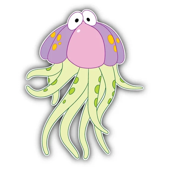 DOPASTICKER Octopus Cartoon Sticker Decal Phone Decal Water Bottle ...