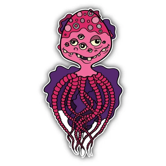 DOPASTICKER Octopus Monster Cartoon Sticker Decal Phone Decal Water ...