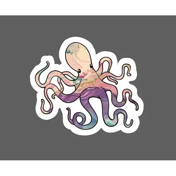 DOPASTICKER Octopus Sticker Colorful Cute Animal Ocean Beach Sticker ...