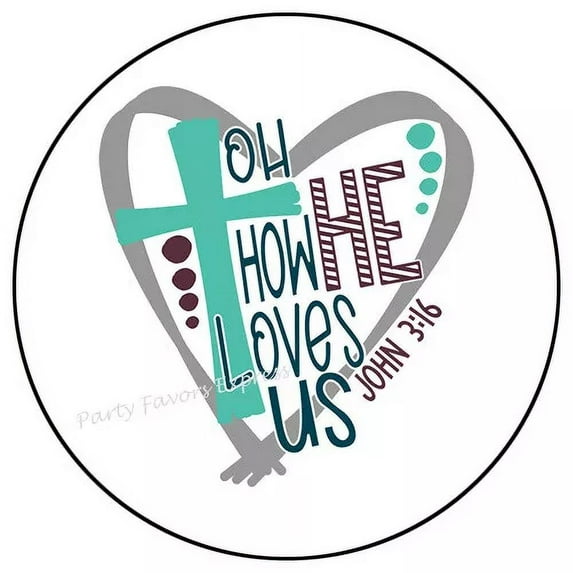 DOPASTICKER Oh How He Loves Us Stickers Favors Phone Decal Water Bottle ...