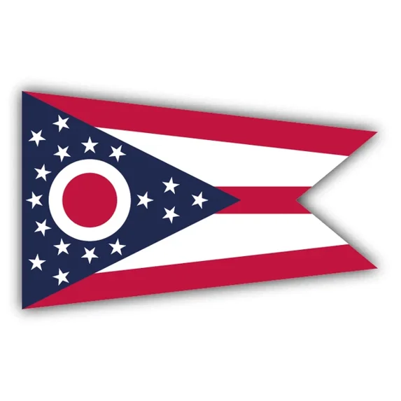 DOPASTICKER Ohio State Flag Sticker Decal Phone Decal Water Bottle ...