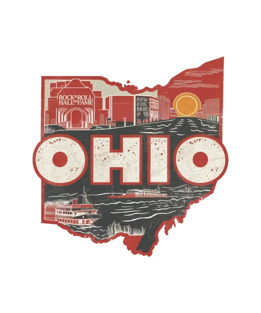 DOPASTICKER Ohio State Sticker Homeland Farmland Home Country Retro ...