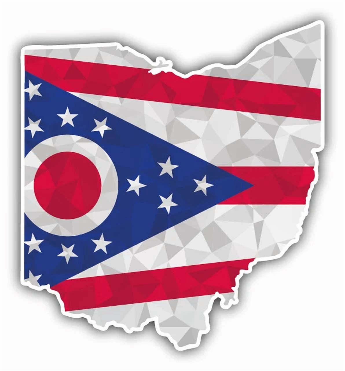 DOPASTICKER Ohio Usa State Map Flag Sticker Decal Phone Decal Water ...