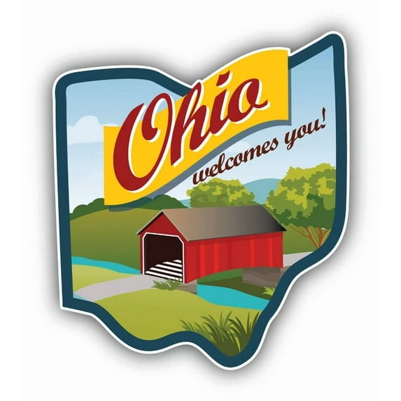 DOPASTICKER Ohio Usa State Map Sticker Decal Phone Decal Water Bottle ...