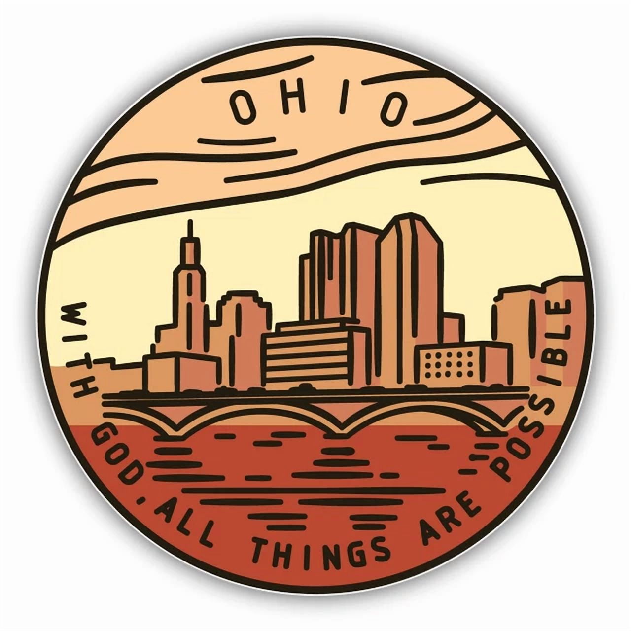 DOPASTICKER Ohio Usa State Retro Vintage Sticker Decal Phone Decal ...