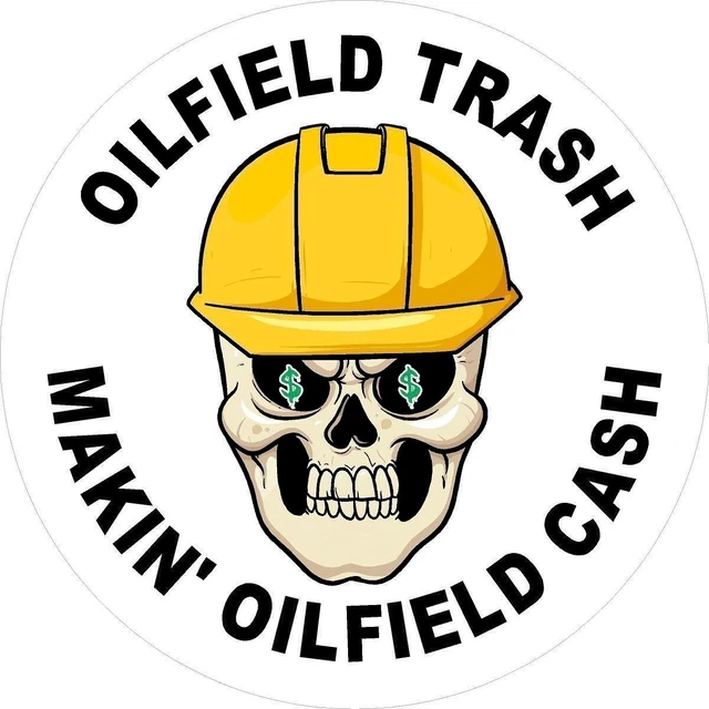 DOPASTICKER Oilfield Trash Makin' Oilfield Cash Hard Hat Sticker Hard ...