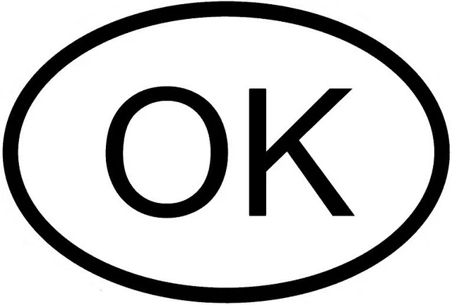 DOPASTICKER Ok Oklahoma Country Code Oval Sticker Phone Decal Water ...
