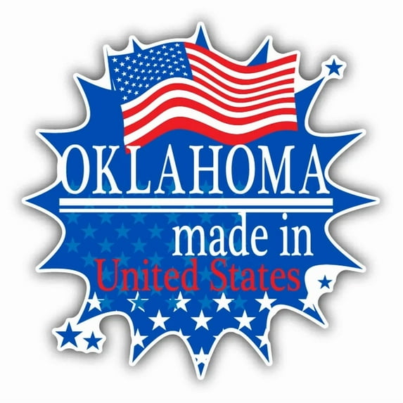 DOPASTICKER Oklahoma Made In United States Flag Sticker Decal Phone ...