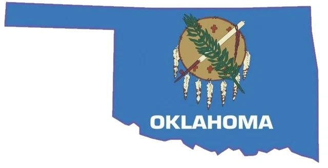DOPASTICKER Oklahoma Shape State Flag Sticker Laptop Sticker Phone ...