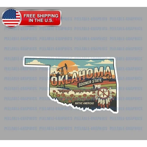 DOPASTICKER Oklahoma State Sticker Souvenir Travel Sticker Phone ...