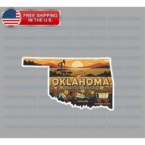 DOPASTICKER Oklahoma State Sticker Souvenir Travel Sticker Phone ...