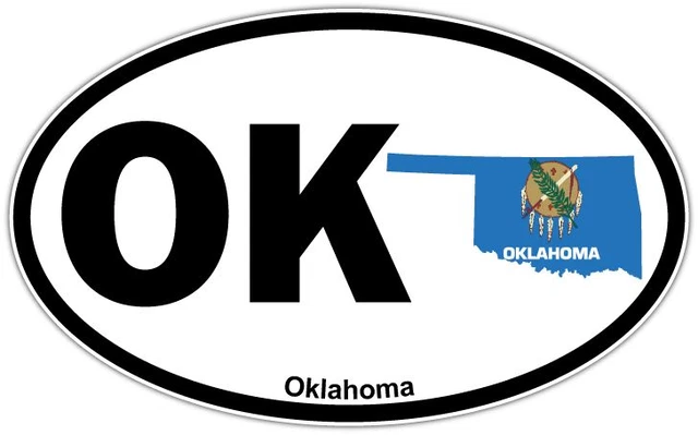 DOPASTICKER Oklahoma Us State Usa America Oval Car Window Sticker Decal ...