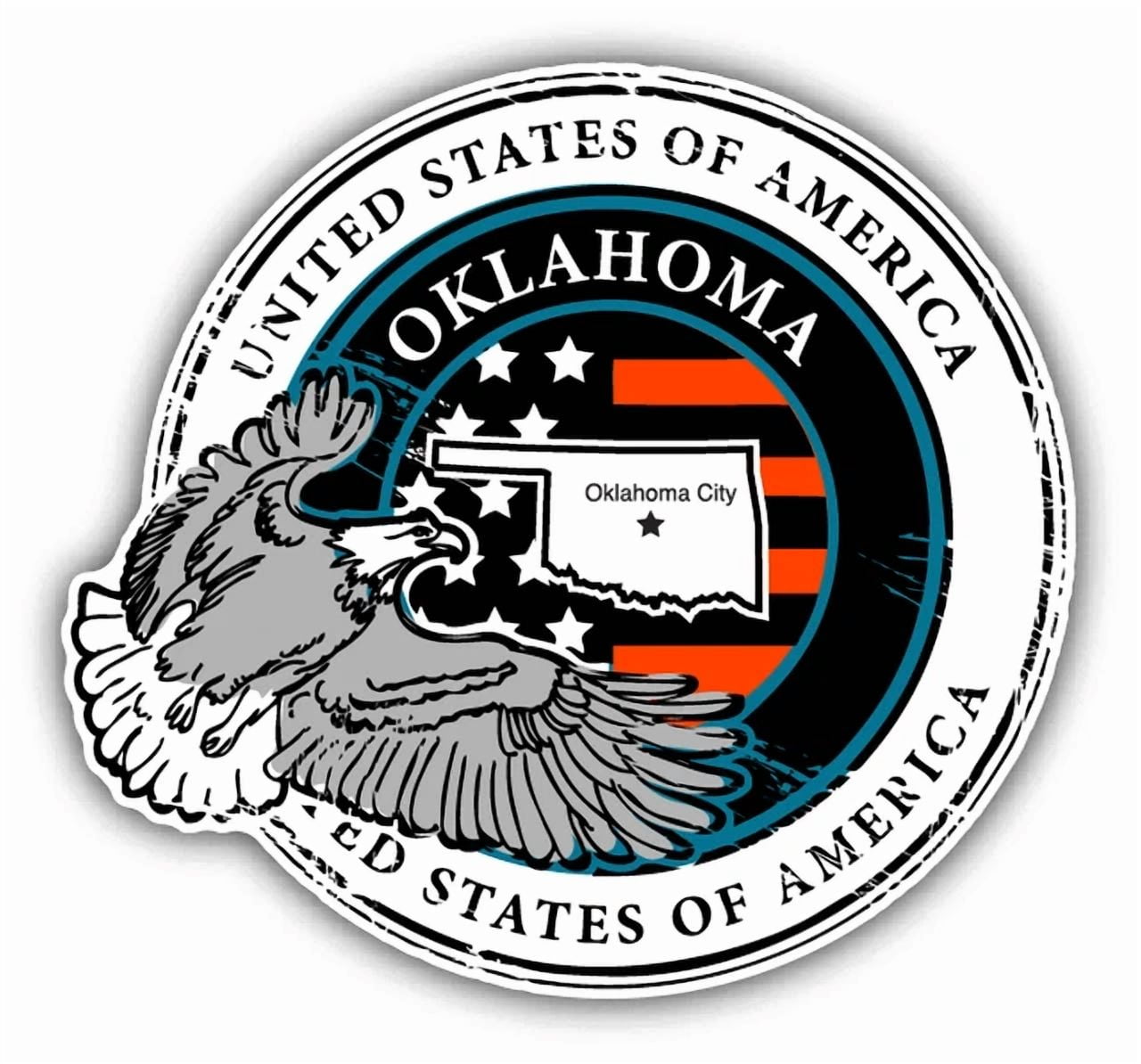 DOPASTICKER Oklahoma Usa Grunge Rubber Travel Sticker Decal Phone Decal ...