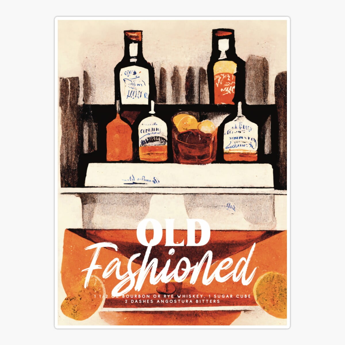 DOPASTICKER Old Ashioned Retro Cocktail Poster Homebar Bar Prints ...