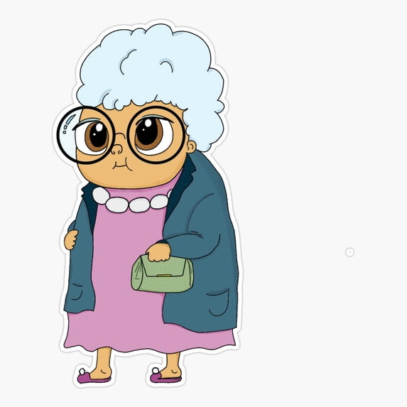 DOPASTICKER Old Lady Sticker, Phone Sticker Water Bottle Sticker Car ...