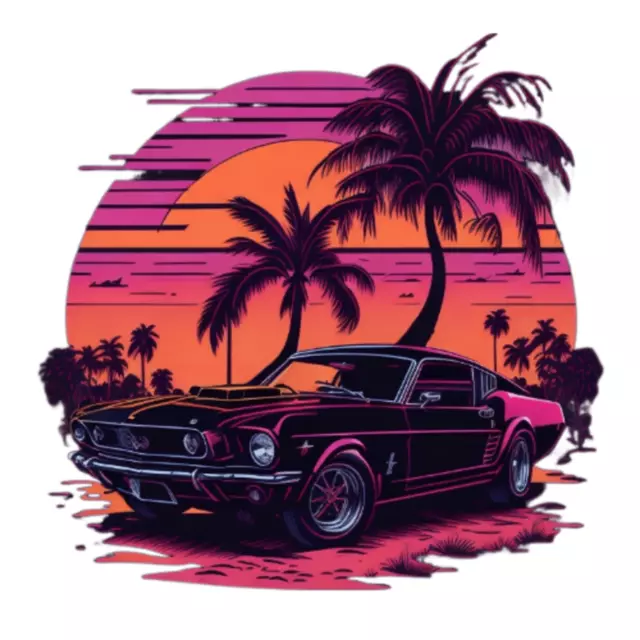 DOPASTICKER Old School Car Sticker Vintage Muscle Classic Retro Summer ...