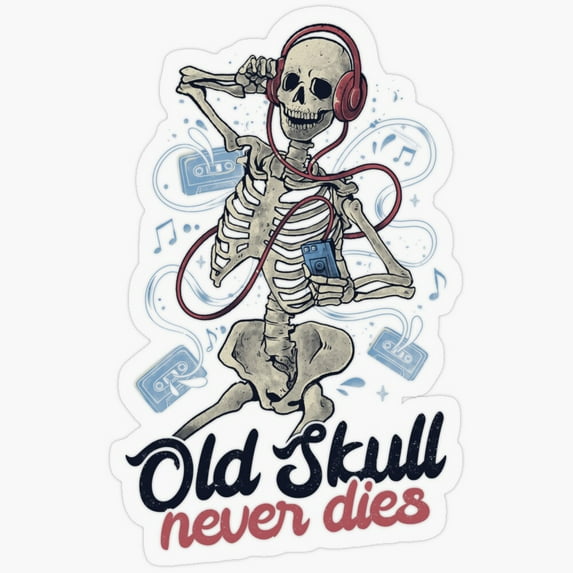 DOPASTICKER Old Skull Never Dies, Music Gift Transparent, Phone ...