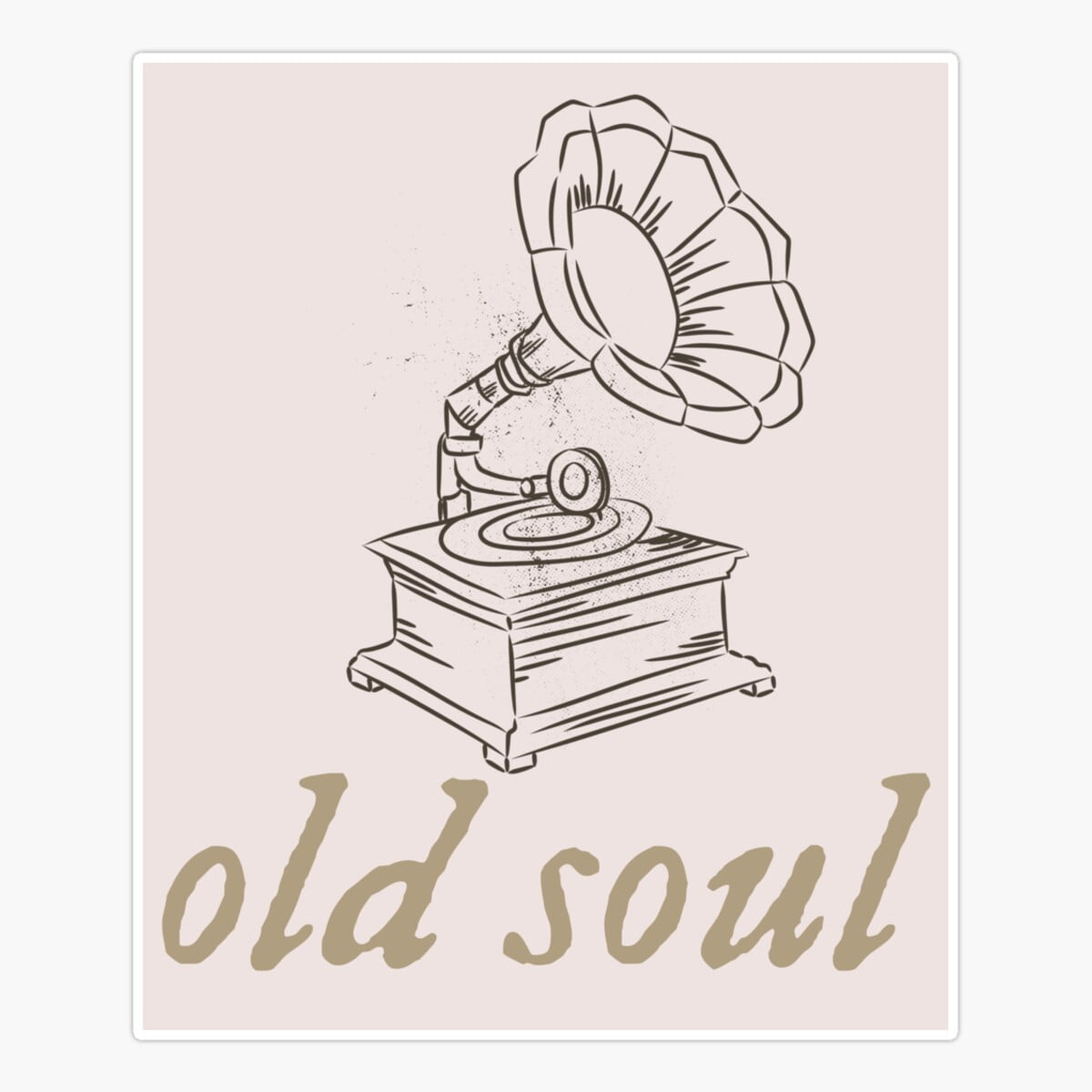 DOPASTICKER Old Soul Light Academia Gramophone Sticker, Phone Sticker ...