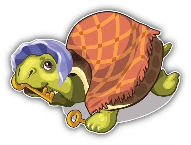 DOPASTICKER Old Turtle Cartoon Car Sticker Phone Water Bottle Stickers ...