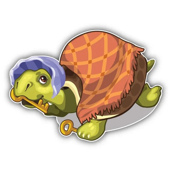 DOPASTICKER Old Turtle Cartoon Sticker Decal Phone Decal Water Bottle ...