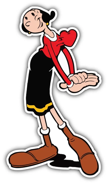 DOPASTICKER Olive Oyl Love Popeye Cartoon Car Window Locker Sticker ...