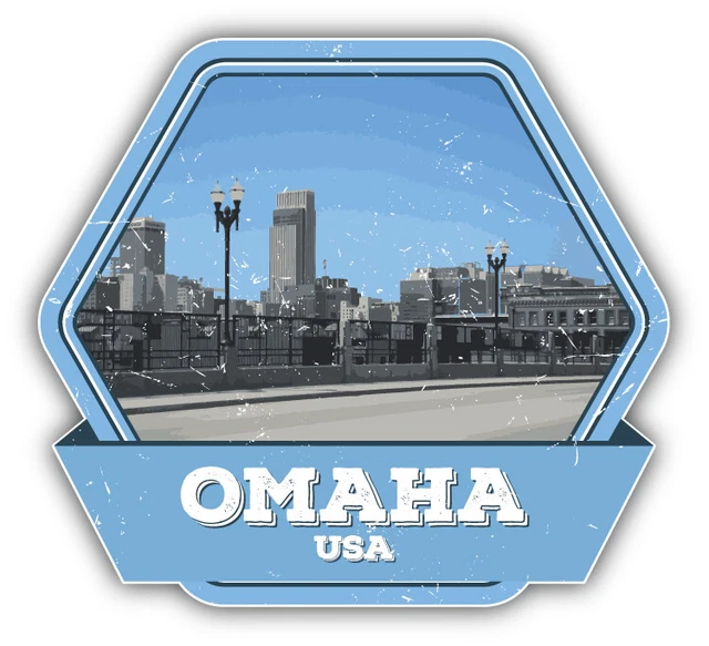 DOPASTICKER Omaha City Usa Grunge Vintage Travel Sticker Decal Phone ...