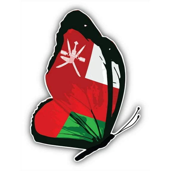 DOPASTICKER Oman Butterfly Flag Sticker Phone Water Bottle Stickers ...