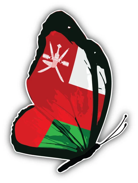 DOPASTICKER Oman Butterfly Flag Sticker Phone Water Bottle Stickers ...