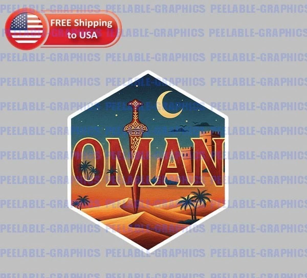 DOPASTICKER Oman Country Souvenir Sticker Travel Luggage Sticker Phone ...