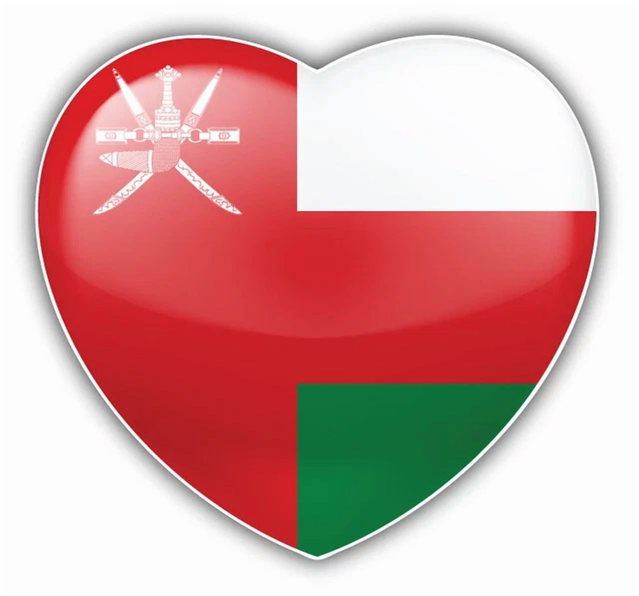 DOPASTICKER Oman Heart Flag Sticker Decal Phone Decal Water Bottle ...