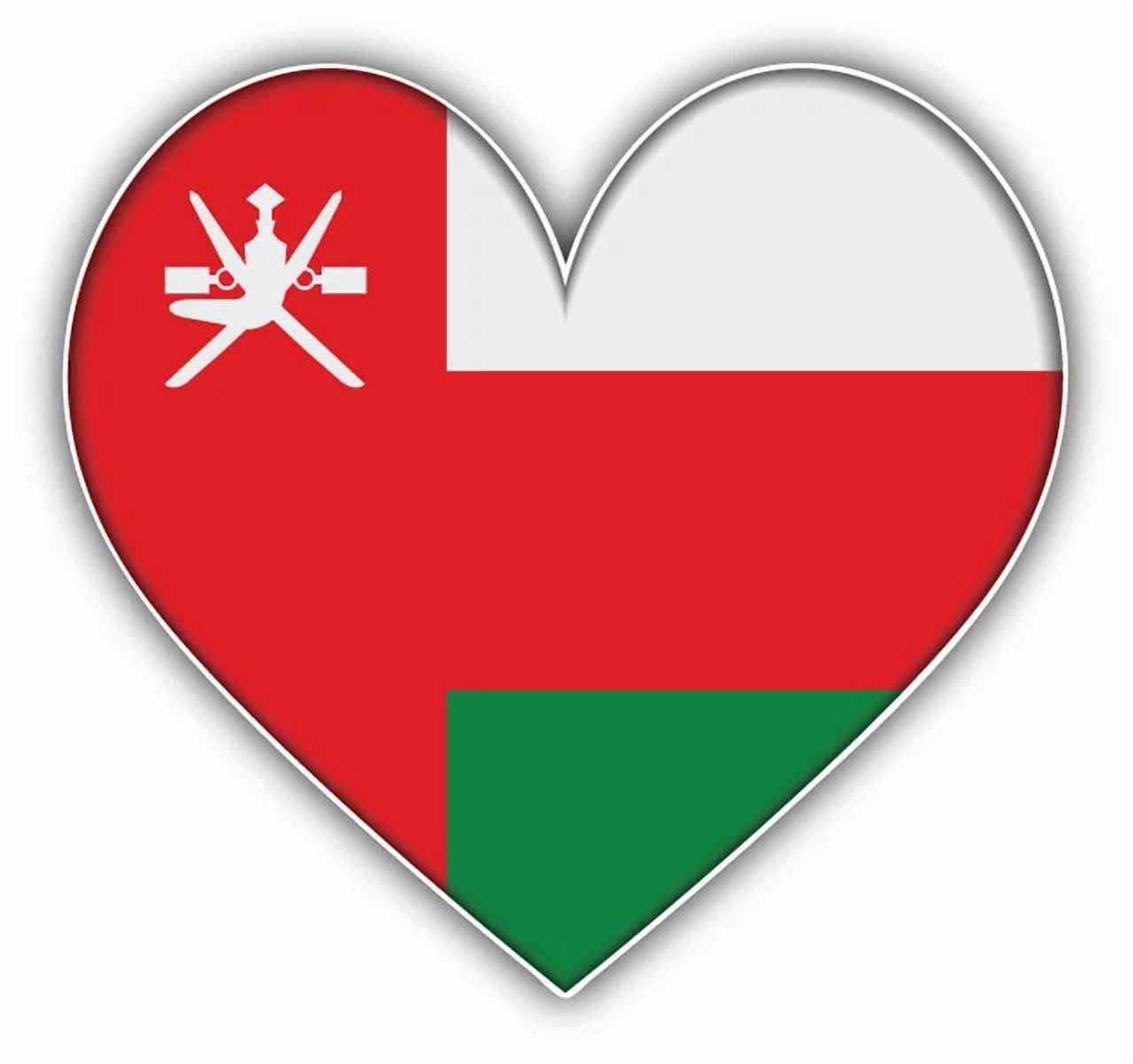 DOPASTICKER Oman Heart Flag Sticker Decal Phone Decal Water Bottle ...