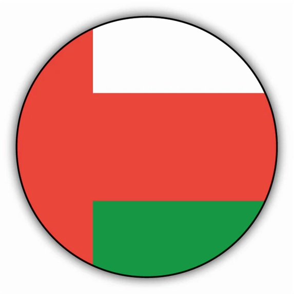 DOPASTICKER Oman Round Flag Sticker Decal Phone Decal Water Bottle ...