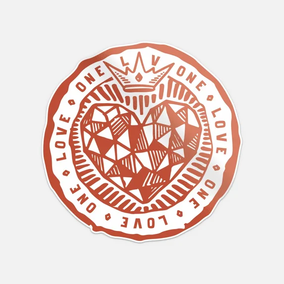 DOPASTICKER One Love Heart Crown Sticker Waterproof Sticker For Water ...
