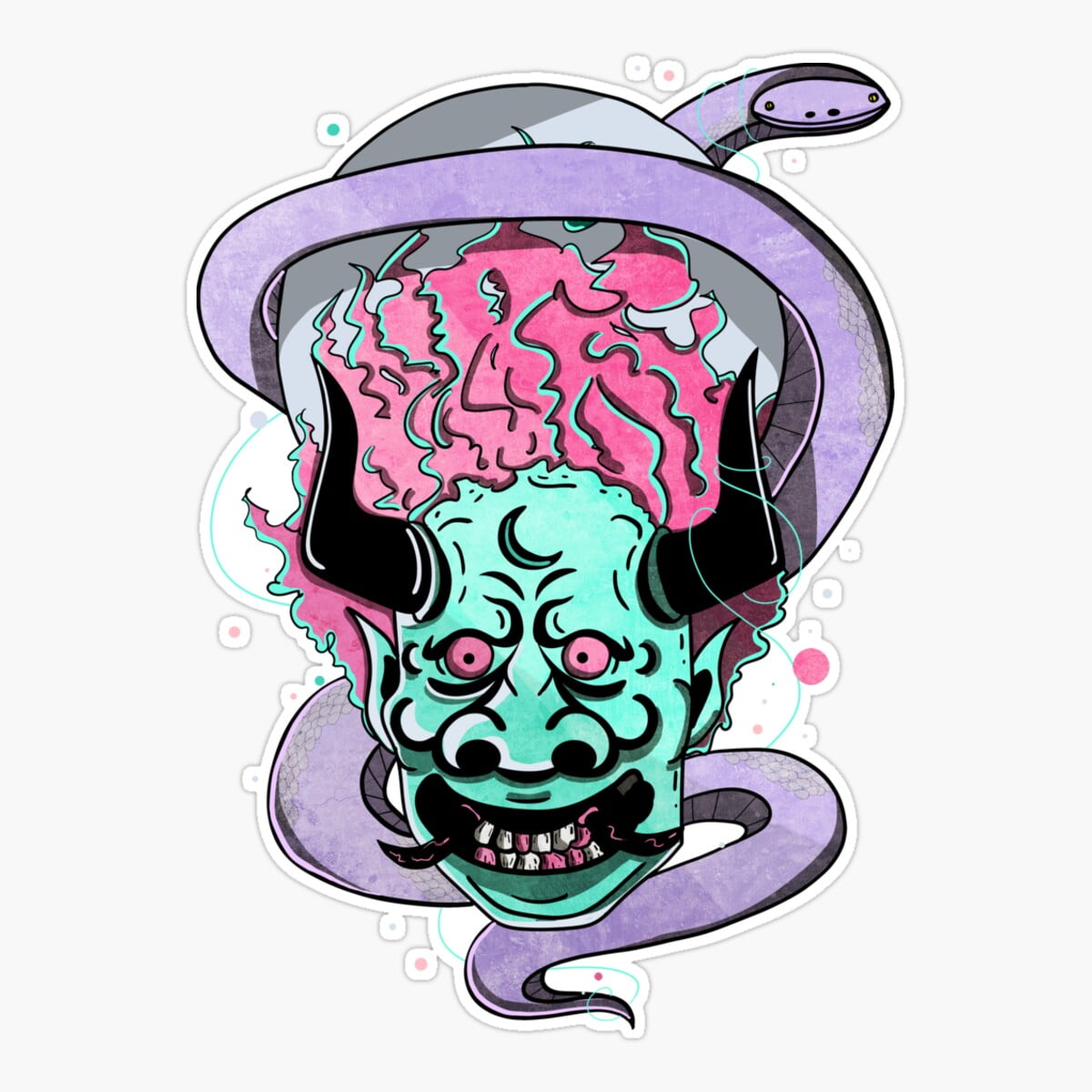 DOPASTICKER Oni Snek Sticker, Phone Sticker Car Stickers, Birthday Gift ...