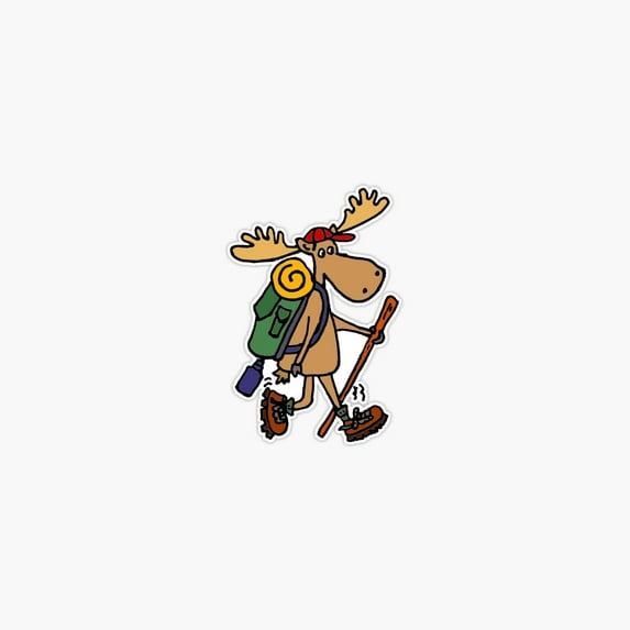 DOPASTICKER Onim Cool Moose Hiker Sticker, Phone Sticker Car Sticker ...