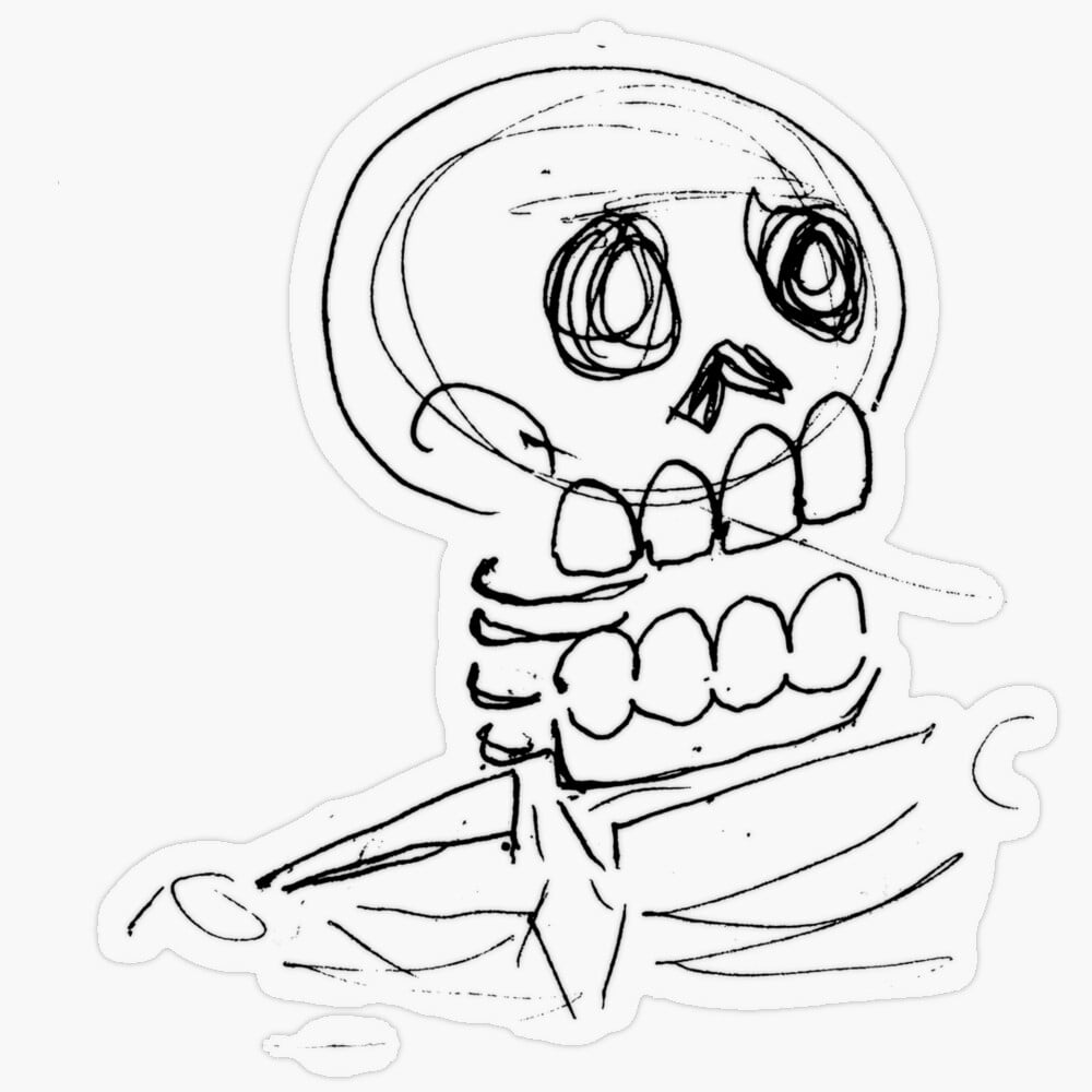 DOPASTICKER Open Mouth Skeleton Sticker Phone Sticker, Latop Sticker ...