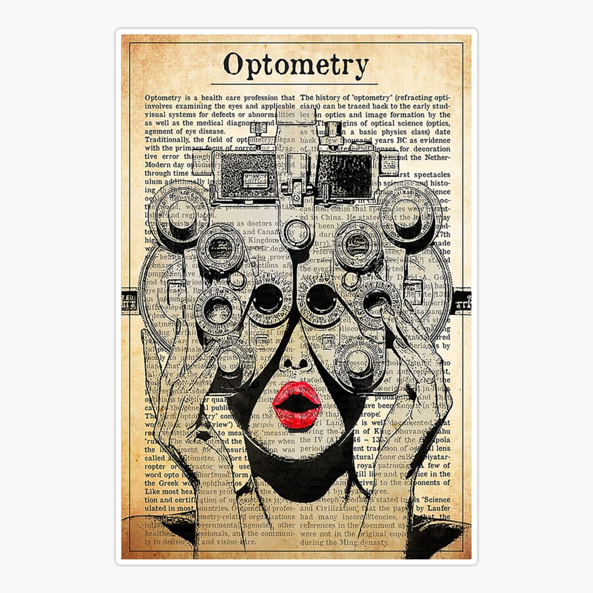 DOPASTICKER Optometry Phoropter Sticker, Phone Sticker Water Bottle ...