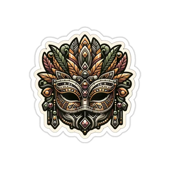 DOPASTICKER Opulent Art Deco Masquerade Mask Sticker, Phone Stickers ...