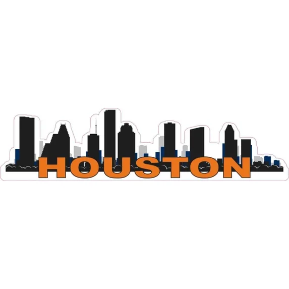 DOPASTICKER Orange And Blue Houston Skyline Sticker Phone Sticker ...